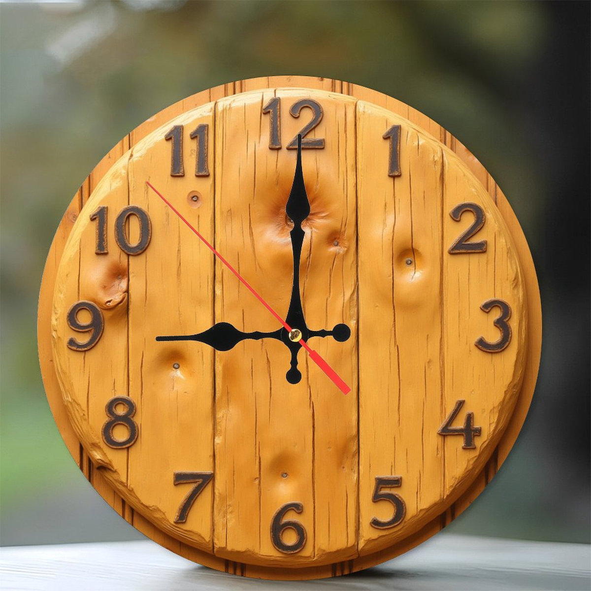 Ophelia & Co. Rustic Wooden Wall Clock with Bullet Holes Vintage Home Decor | Wayfair